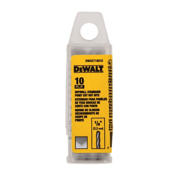 DEWALT 1/8In Drywall Standard Cut Out Bit 10 Pack
