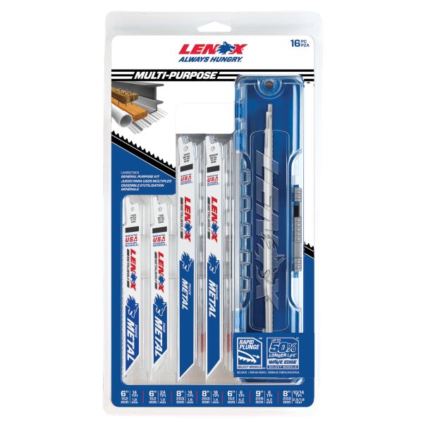 LENOX 16PC General Purpose Reciprocating Saw Blade Kit