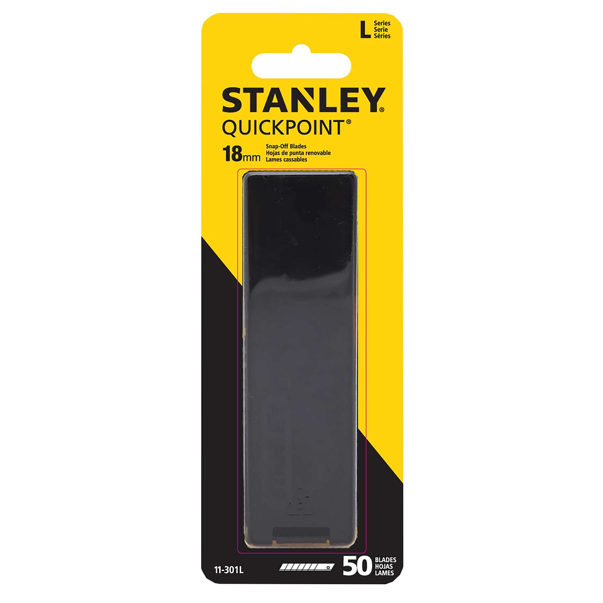 STANLEY Quick-Point Snap-Off Blades 18 Mm With Dispenser – 50 Pack
