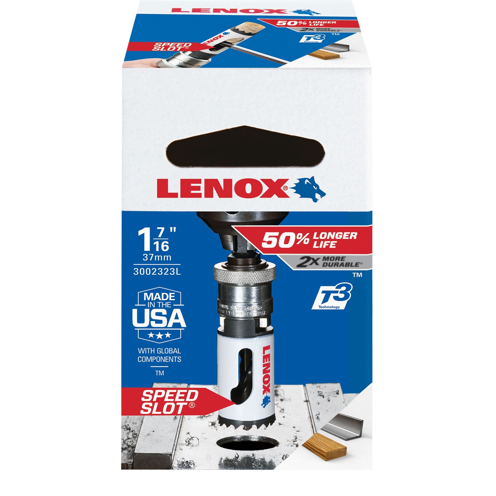 LENOX Bi-Metal Speed Slot Hole Saw With T3 Technology, 1-7/16"
