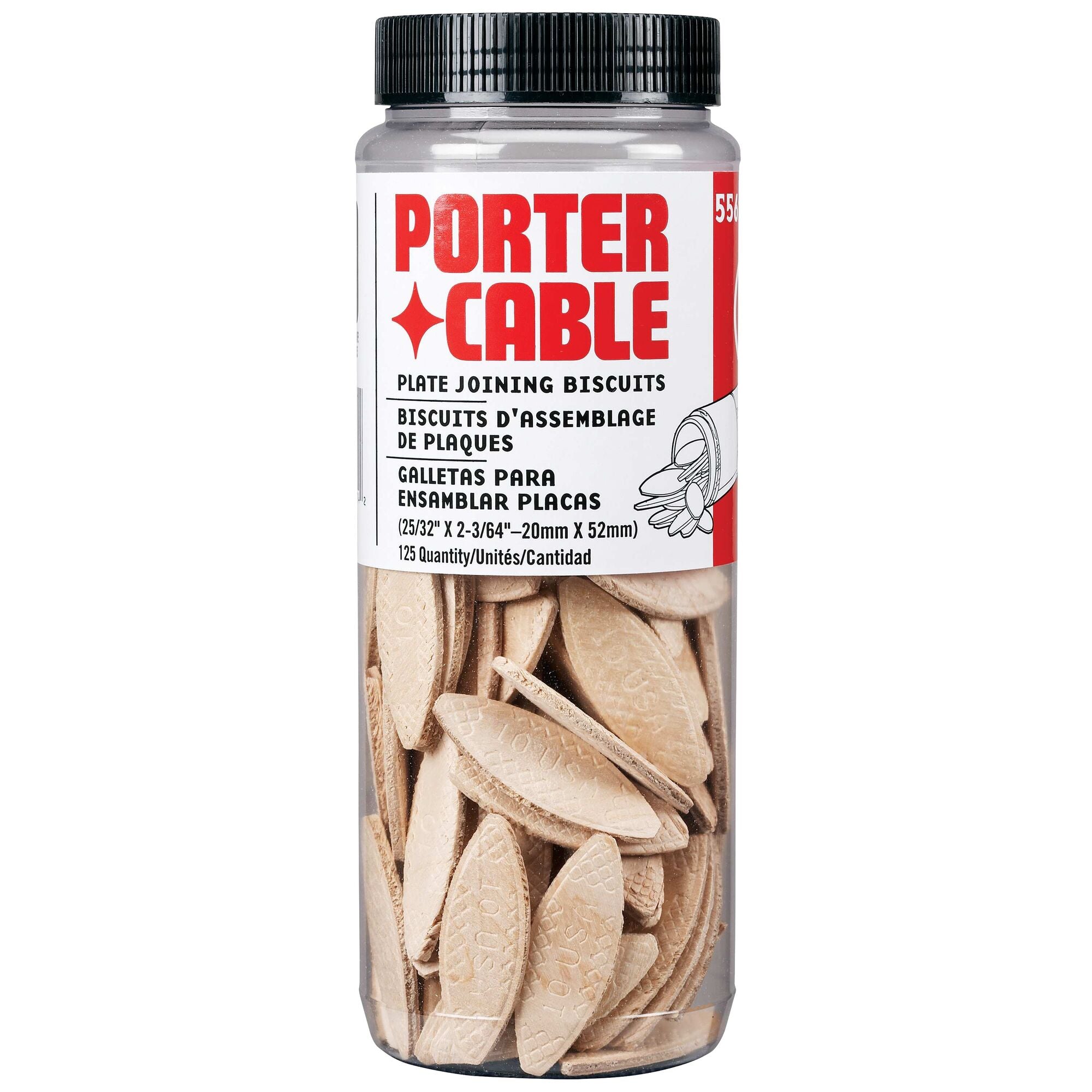PORTER-CABLE Joiner Biscuits, No. 10 Plate, 125-Piece