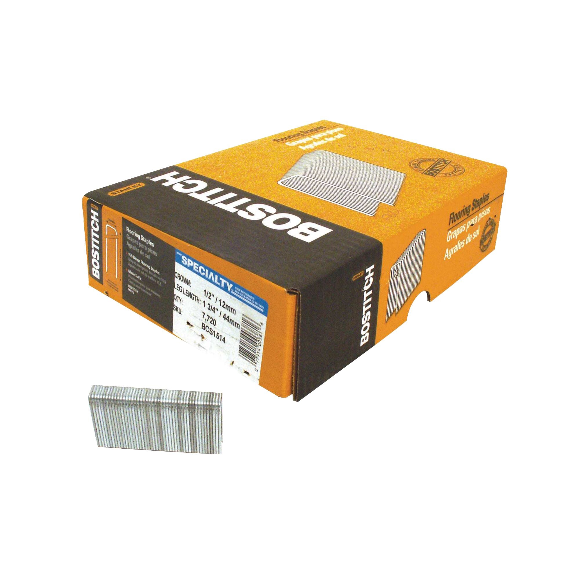 BOSTITCH 7,728-Qty. 1-3/4" Leg 15-1/2-Gauge 1/2" Crown Hardwood Floori