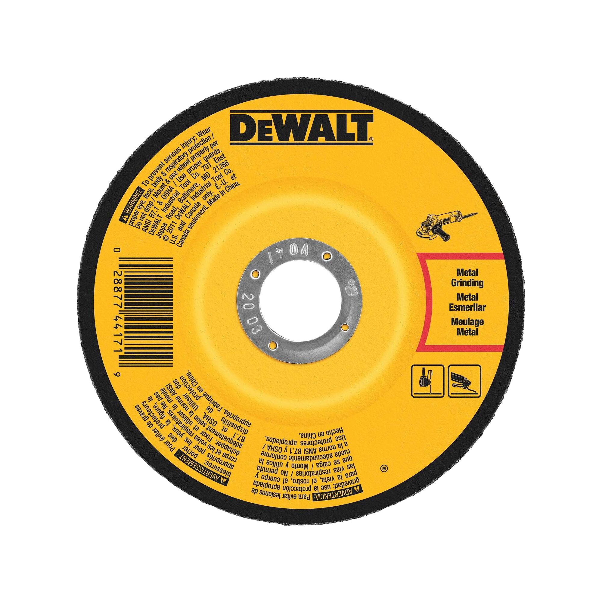 DEWALT 7-Inch By 1/4-Inch High Performance Fast Metal Grinding Wheel,