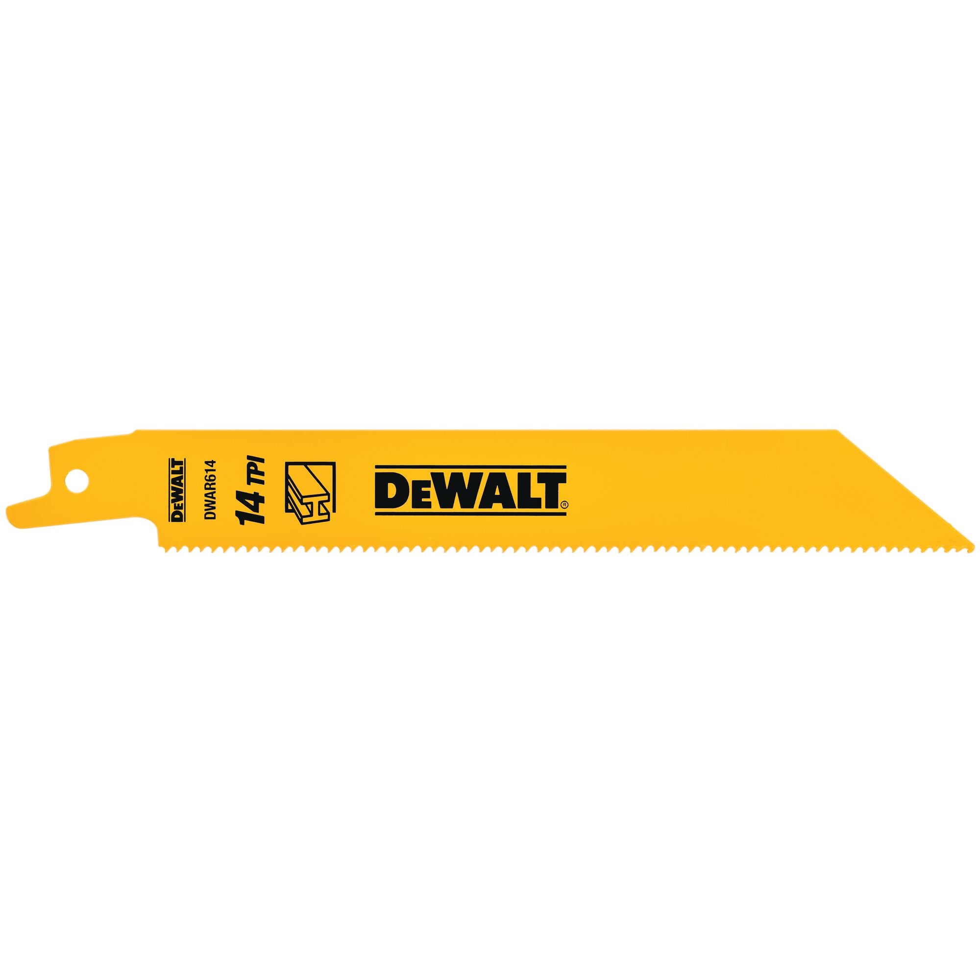 DEWALT Reciprocating Saw Blades, Straight Back, 6-Inch, 14 Tpi, 5-Pack