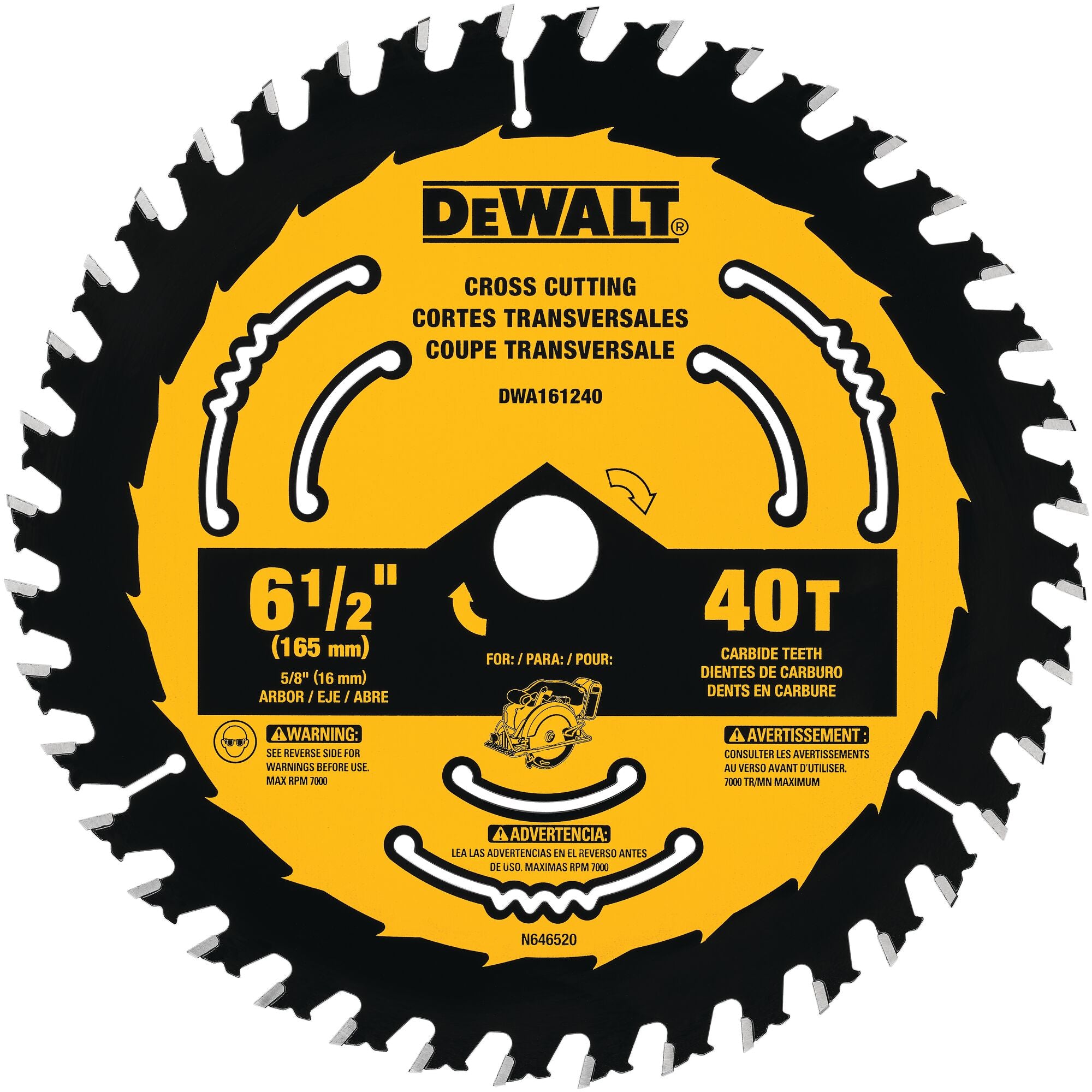 DEWALT 6-1/2-Inch 40-Tooth Circular Saw Blade