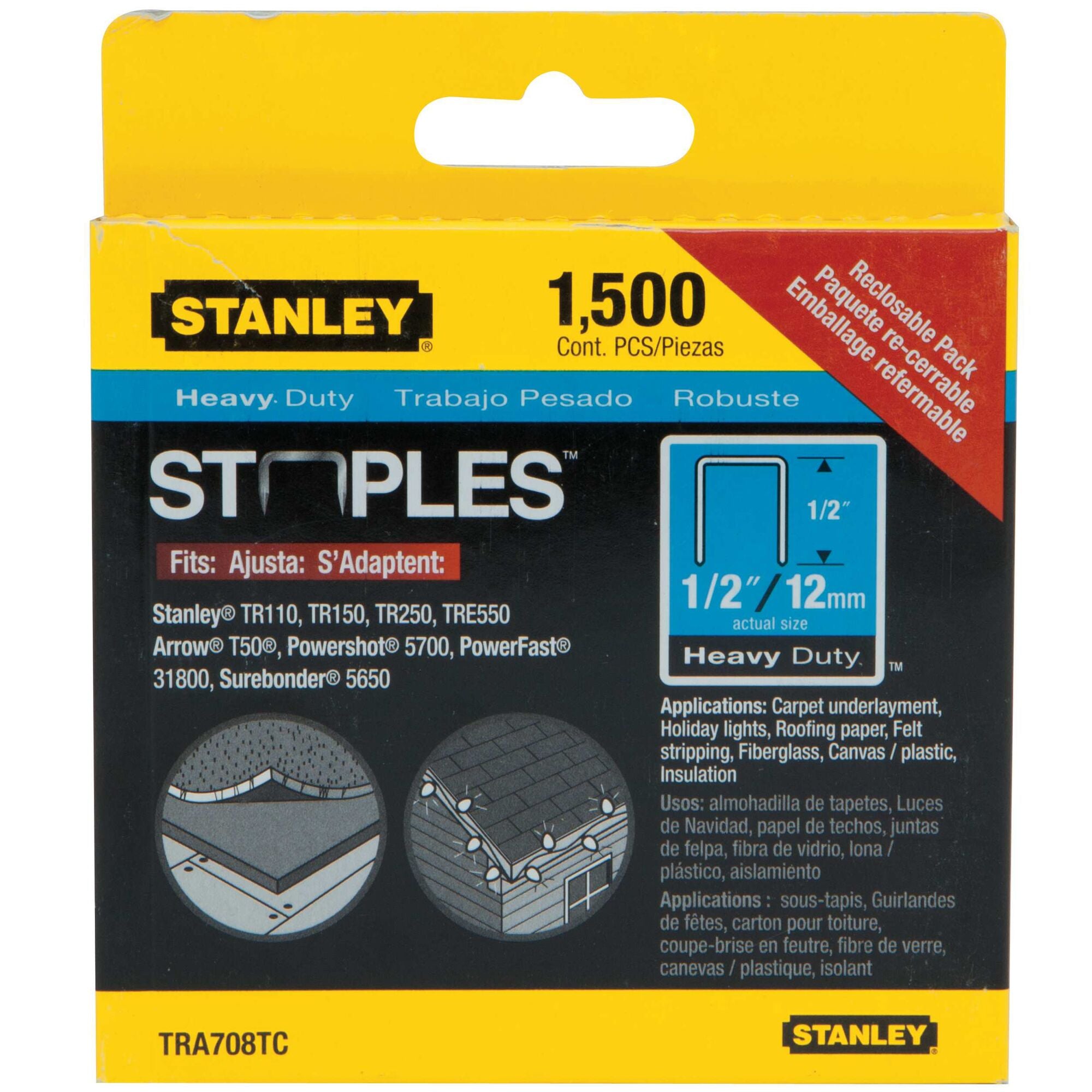 STANLEY 1/2 in Heavy Duty Staples (1500 pc)